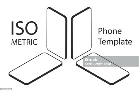 흰색 배경에 아이소메트릭 프레임없는 휴대 전화 템플릿 3가지 개체에 대한 스톡 벡터 아트 및 기타 이미지 3가지 개체 개념 개체 그룹 Istock