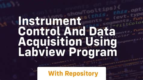 Instrument Control And Data Acquisition Using Labview Program Youtube