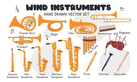 Wind Instruments Vector Set