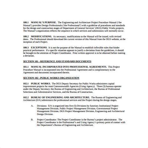 Free 7 Sample Project Manual Templates In Pdf