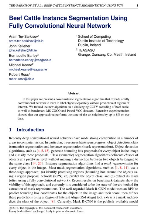 Pdf Beef Cattle Instance Segmentation Using Fully Convolutional Neural Network