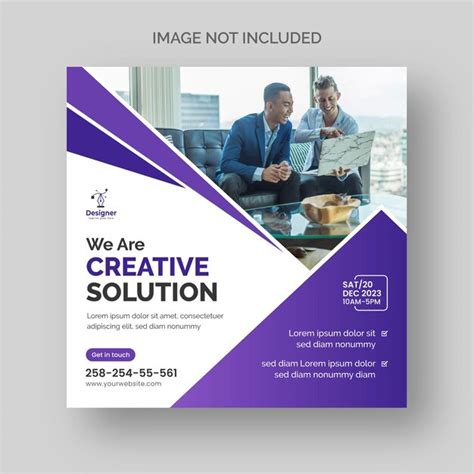 우리는 창조적 인 솔루션 및 기업 비즈니스 전단지 광장 인스 타 그램 소셜 미디어 게시물 배너입니다 프리미엄 벡터