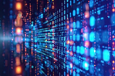 Digital Fortress Representation Of Cybersecurity With Binary Code Wall Premium Ai Generated Image