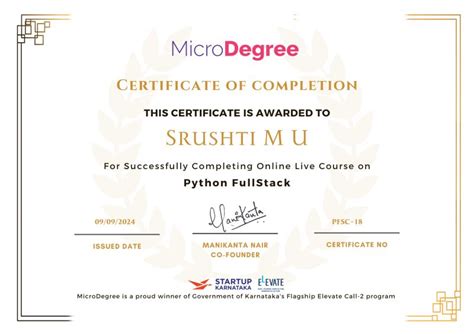Srushti M U On Linkedin Pythondeveloper Fullstack Certificate
