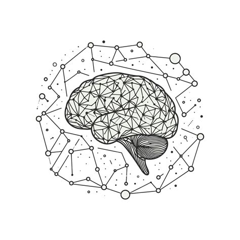 Brain Connected To A Network Of Lines And Nodes Representing Neural