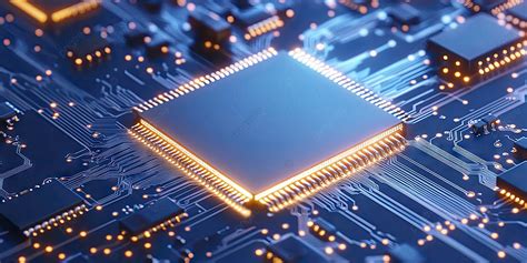 칩과 빛나는 조명 효과로 추상 파란색 회로 보드 배경 추상적인 파란색 회로 기판 배경 일러스트 및 사진 무료 다운로드 Pngtree
