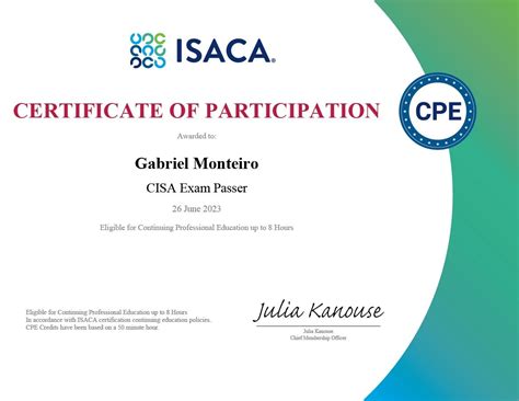 Thrilled To Announce I Passed The Cisa Exam From Isaca Its Been A