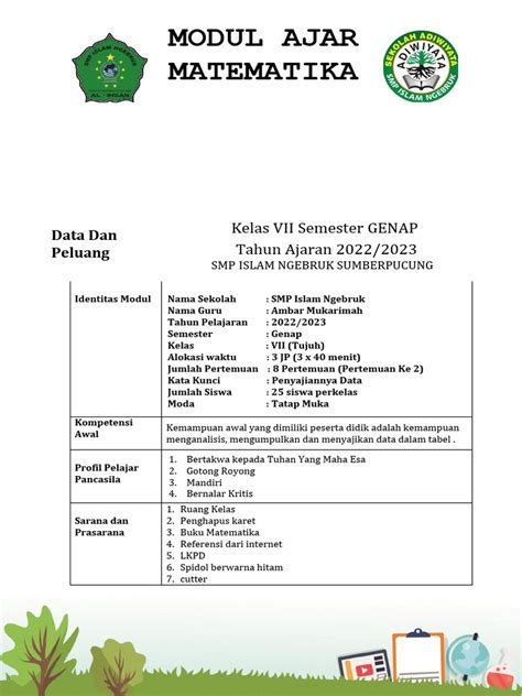 Modul Ajar 4 Penyajian Data Pdf
