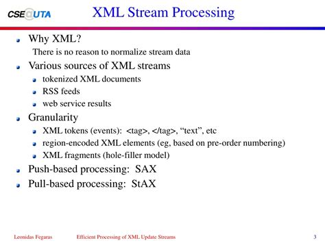 Ppt Efficient Processing Of Xml Update Streams Powerpoint