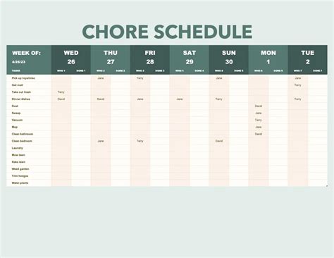 Excel Weekly Schedule Template