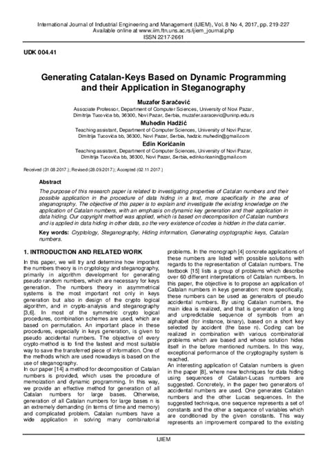 Pdf Generating Catalan Keys Based On Dynamic Programming And Their