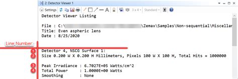 How Can I Pull Peak Irradiance Or Total Hits From The Detector Viewer Analysis In The API
