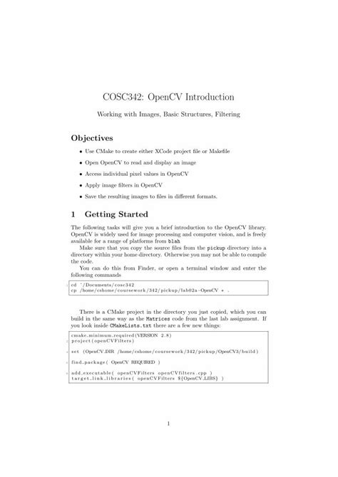 Pdf Cosc342 Opencv Introduction University Of Otago · 2017 03 20
