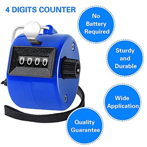 Febsnow 2 Pack Hand Tally Counter 4 Digital Click