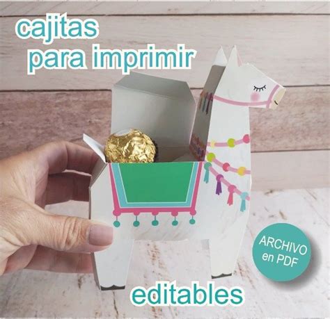 Cajas Llamitas Medianas Editables Moon Creativo