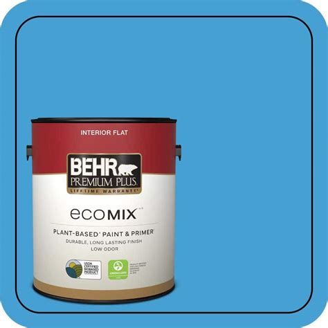 Behr Premium Plus 1 Gal P500 5 Peaceful River Flat Ecomix Plant Based