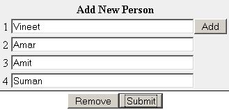Add And Delete Element Using Javascript In JSP