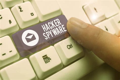 Writing Note Showing Hacker Spyware Business Photo Showcasing Infiltration Software That