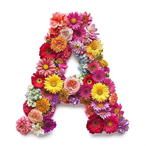 Premium Photo A Letter Made Out Of Flowers On A White Background