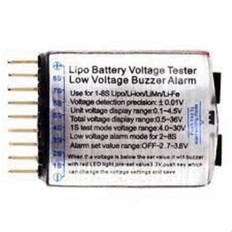 lipo battery voltage tester and low voltage buzzer alarm 1 8 cell led