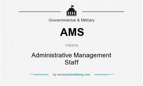 Ams Administrative Management Staff In Governmental And Military By