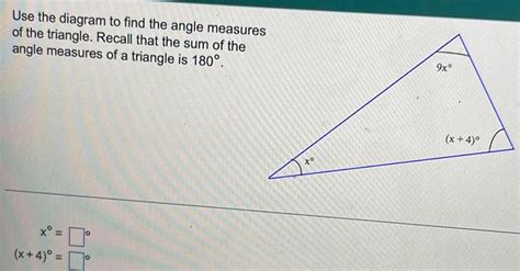 [answered] use the diagram to find the angle measures of the triangle