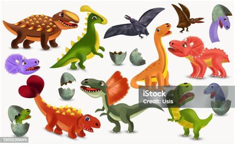 Dinosaur5dinosaurs 티라노사우루스 브라키오사우루스 프테로다틸 트리케라톱스 스테고사우루스 만화 캐릭터 큰 컬렉션