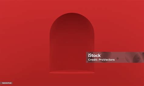 아치 길 벽 창 3d 연단 플랫폼 갤러리 디스플레이 제품 프리젠 테이션 쇼케이스 벡터 배경막에 대한 스톡 벡터 아트 및 기타 이미지 배경막 빨강 단일 이미지 Istock
