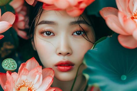 Premium Photo Admirable Beautiful Asian Woman Generate Ai