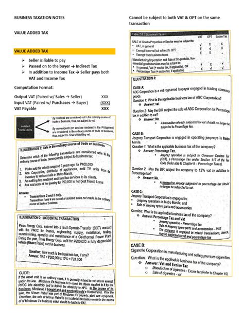 Tax Vat Rob Notes Pdf Value Added Tax Taxes