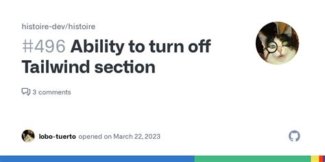 Ability To Turn Off Tailwind Section · Issue 496 · Histoire Dev