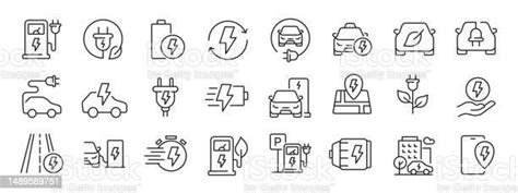 전기 자동차 충전소 얇은 선 아이콘입니다 편집 가능한 획 웹사이트 마케팅 디자인 로고 앱 템플릿 Ui 등 벡터 그림입니다 편집 가능한 스트로크에 대한 스톡 벡터 아트 및