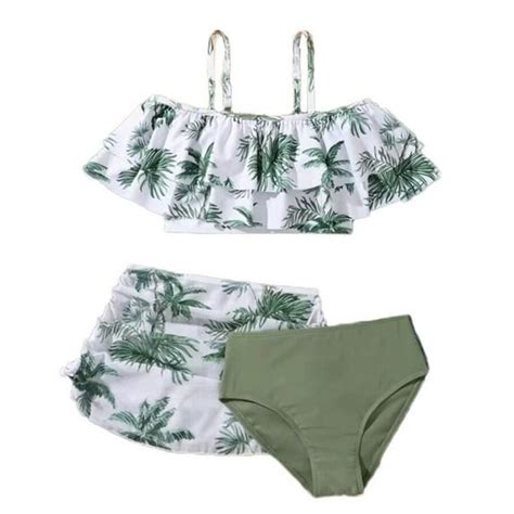 Cethrio Girls Bikini Swimsuits 3 Piece Summer Cute Swimsuit Tops And