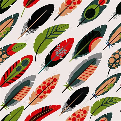 Colorful Feathers Pattern Over White Background Art Cute Red Background Image For Free Download