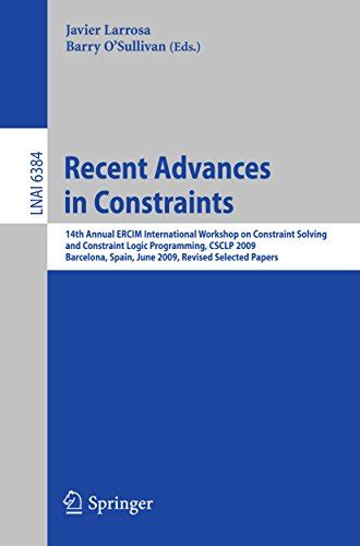 Recent Advances In Constraints 14th Annual ERCIM International