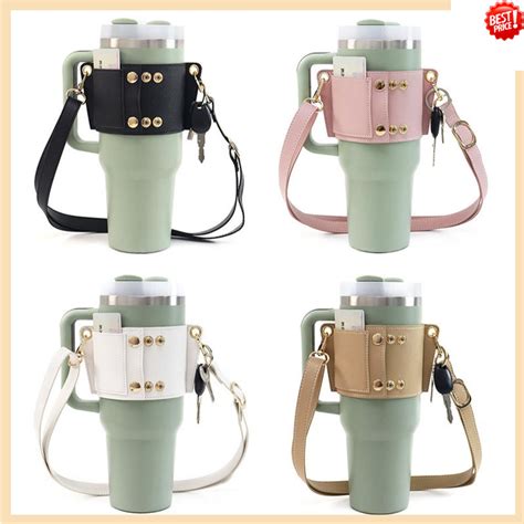 ที่ใส่ขวดน้ํา หนัง Pu พร้อมสายคล้อง ปรับได้ สําหรับ Stanley 30 ออนซ์ และ 40 ออนซ์ Shopee Thailand