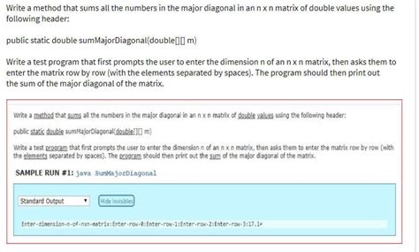 Answered Write A Method That Sums All The Bartleby