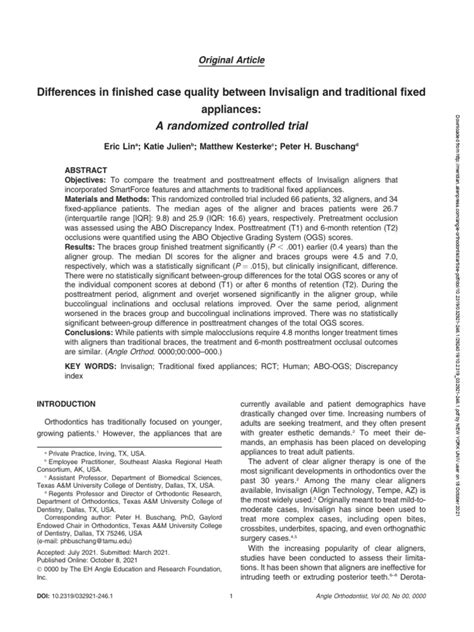 Lin Et Al 2021 Pdf Orthodontics Human Tooth