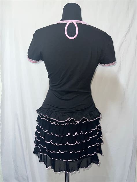 로걀탑 로맨틱갸루 오네 히메 코디세트 프릴 캉캉스커트 리본 블라우스 후루츠패밀리