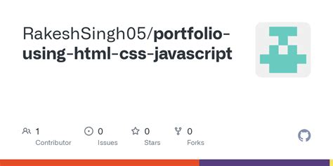 Github Rakeshsinghcodes821portfolio Using Html Css Javascript