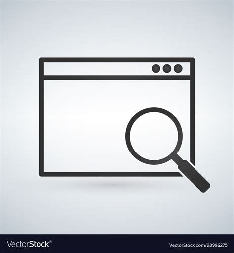 Simple Browser Window With Magnifying Glass Vector Image