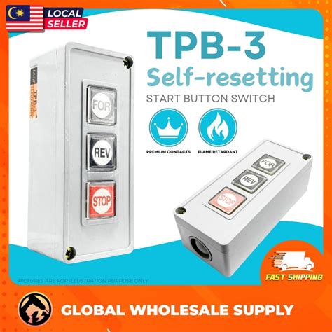 TPB 3 FOR REV STOP Forward Reverse Stop 3P Momentary Push Button Control Switch 3A 250VAC 600V