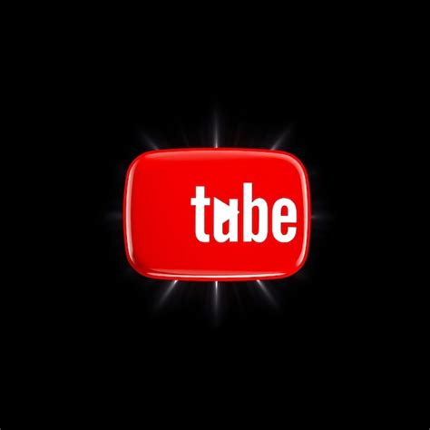 Youtube Logo With 3d Render Glossy Glass Material Radiant Glow Red And White Color Scheme