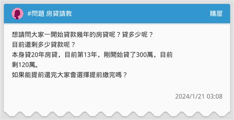 問題 房貸請教 購屋板 Dcard