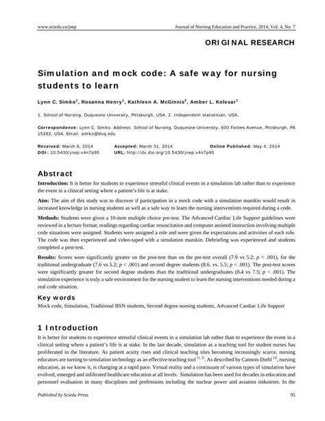 Pdf Simulation And Mock Code A Safe Way For Nursing “mock Code” Simulation Was Introduced Pdf Simulation And Mock Code A Safe Way For Nursing “mock Code” Simulation Was Introduced