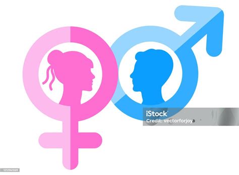 남녀 의 머리와 성별 기호 개념 남자와 여자 프로필 실루엣 아바타입니다 벡터 일러스트레이션 2명에 대한 스톡 벡터 아트 및 기타 이미지 Istock