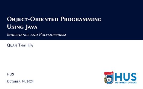 Oop2024 Java Slides W4 Oop Inheritance And Polymorphism Object