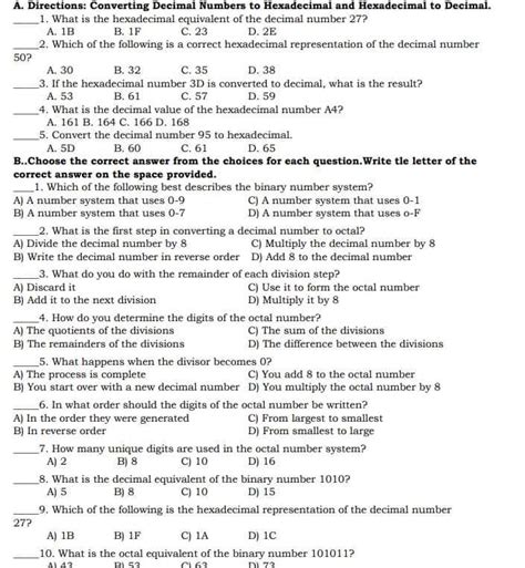 A Directions Converting Decimal Numbers To Studyx