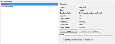 Autopsy User Documentation Hash Database Lookup Module