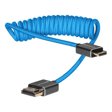 Coiled Mini Hdmi To Hdmi Cable 12 24 Kondor Blue